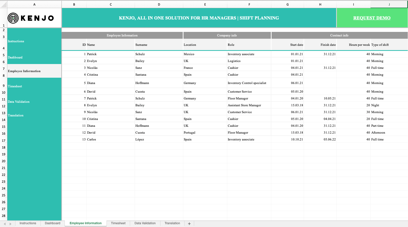 Shift Planning Excel Template [Free]