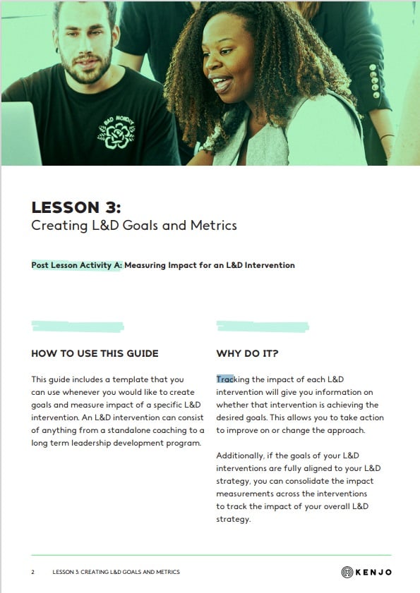 Creating L&D Goals and Metrics — Lesson 3