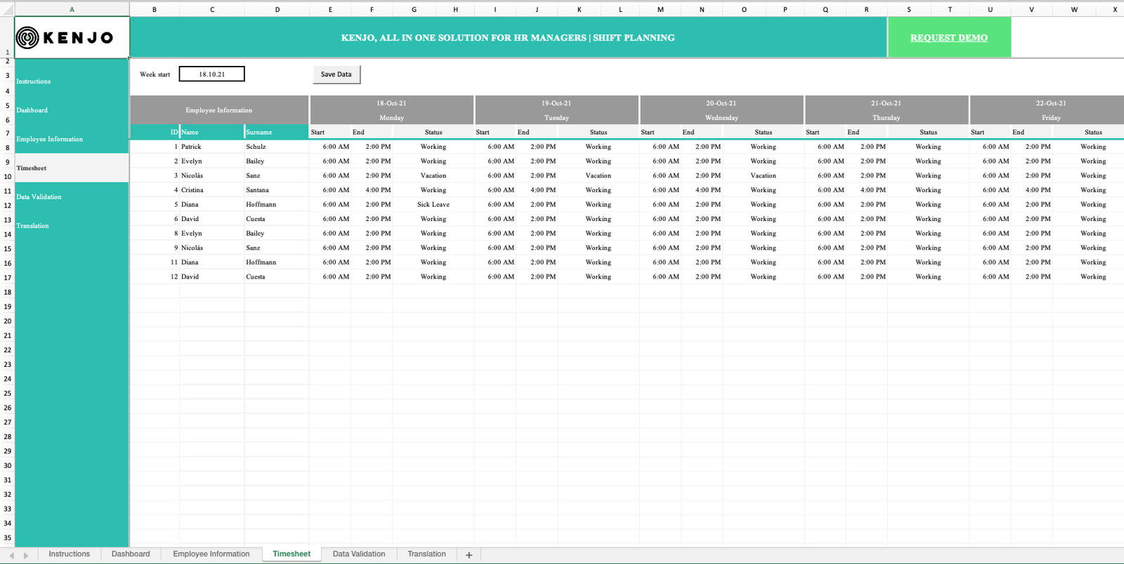 Shift Planning Excel Template [Free]